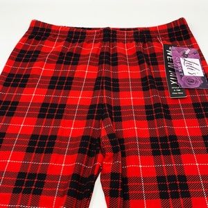 New Mix | Pants & Jumpsuits | Buttery Soft Ruby Red Plaid Leggings ...
